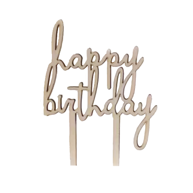 Happy Birthday Wooden Topper – The Cakery Hong Kong