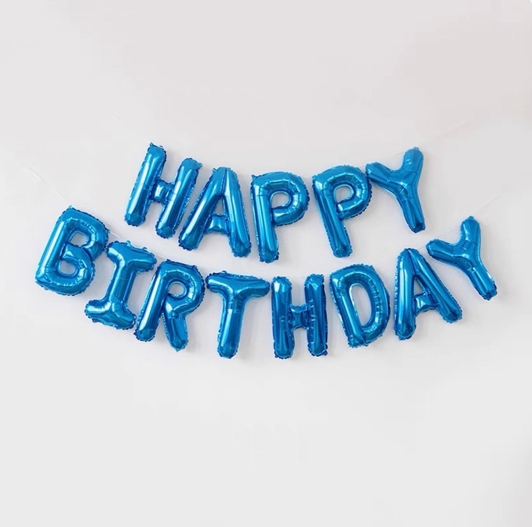 "Happy Birthday" Blue Balloon – The Cakery Hong Kong