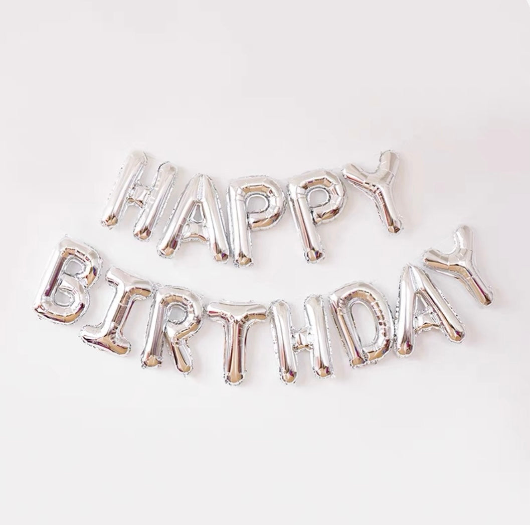 "Happy Birthday" Silver Balloon – The Cakery Hong Kong